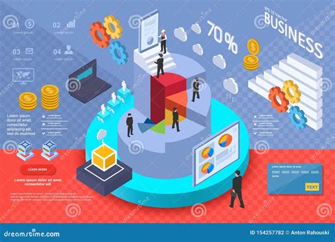 Set Of 3d Infographics For Business Data Analysis Landing Page Template Charts And Analyzing