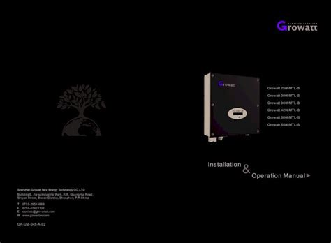 pdf installation operation manual · 8 2 5 electrical connection