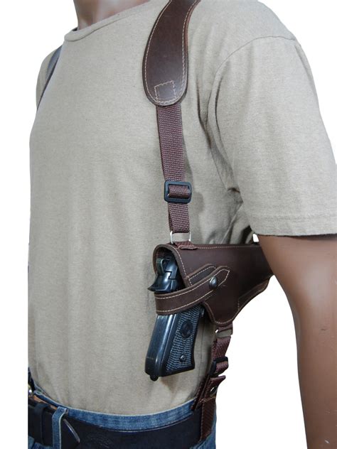 Leather 2 Gun Shoulder Holster For 9mm 40 45 Pistols Barsony Holsters