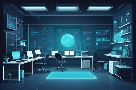 premium photo illustrate a section of the lab with a dedicated space for coding and