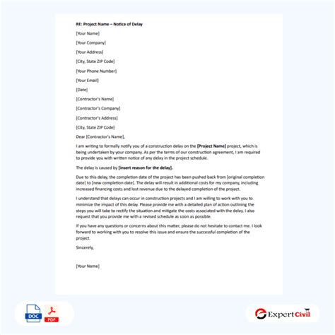 Construction Delay Notice Letter Expert Civil Marketplace