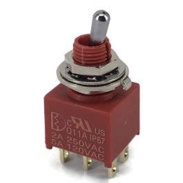Seales Mini Toggle Switch A Series DPDT On On Short Lever