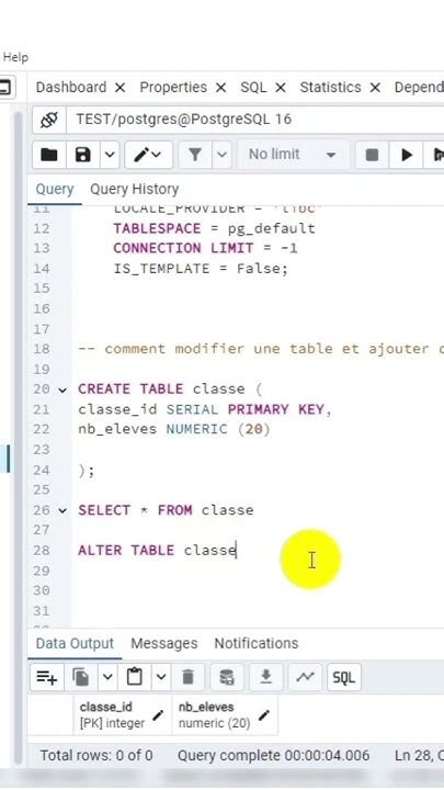 🔴 bd postgresql modifier une table ajouter des colonnes modifier