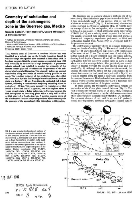 Pdf Geometry Of Subduction And Depth Of The Seismogenic Zone In The