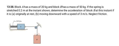 Answered 13 38 Block A Has A Mass Of 20 Kg And… Bartleby
