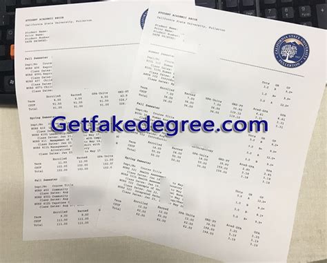 Create Fake California State University Fullerton Transcript Buy Fake