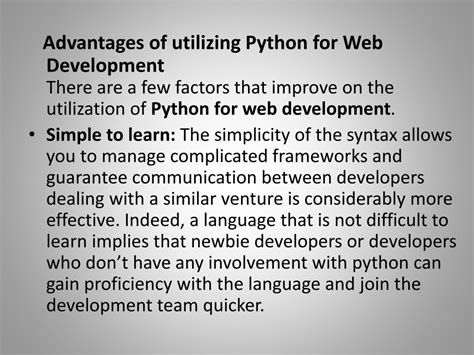 Ppt Why Use Python For Web Development Powerpoint Presentation Free