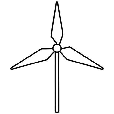 Wind Turbine Icon A Minimal Outlined Wind Turbine Icon With Straight Lines And Clean Edges