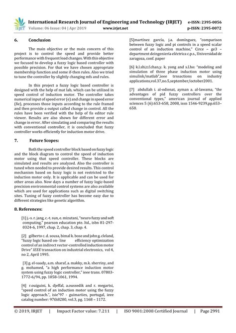 Irjet Comparative Analysis Between Pi And Fuzzy Controller For Speed