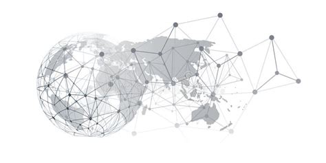 Black And White Modern Minimal Style Polygonal Network Structure Digital Telecommunications