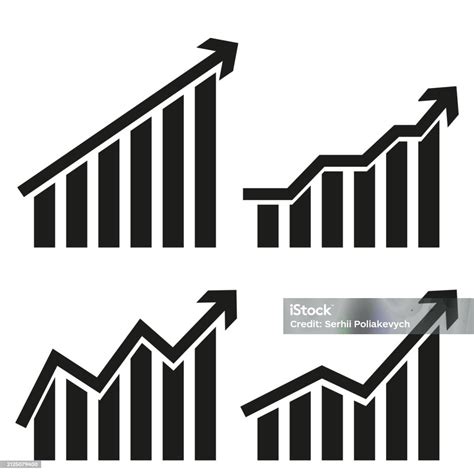 성장 막대 그래프 집합입니다 상향 추세 차트 재무 개선 지표 비즈니스 성공 지표 벡터 일러스트 레이 션입니다 주당순이익 10 개발에 대한 스톡 벡터 아트 및 기타 이미지
