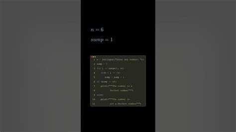 Is It A Perfect Number Animation Mathshorts 3blue1brown Leetcode Python Mathsquiz