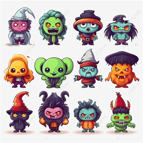 캐릭터 할로윈 몬스터 컬렉션 3부 벡터 일러스트 레이 션 드라큘라 할로윈 캐릭터 Png 일러스트 및 이미지 에 대한 무료 다운로드 Pngtree