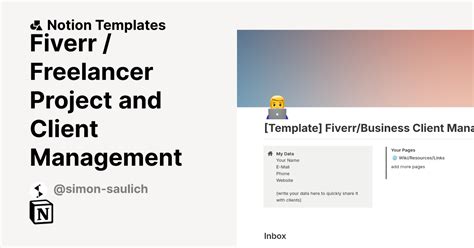 Fiverr Freelancer Project And Client Management Template Notion Marketplace