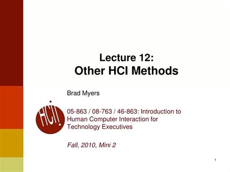 PPT Lecture 12 Other HCI Methods PowerPoint Presentation Free Download ID 6512016