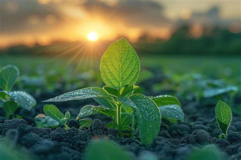 Soybean Leaf In Nature Premium Ai Generated Image