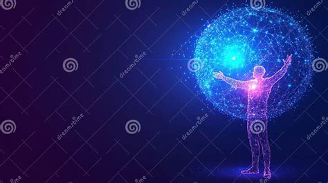 Businessman Embraces Global Network Visualizing Big Data Business Analysis And Strategy Stock