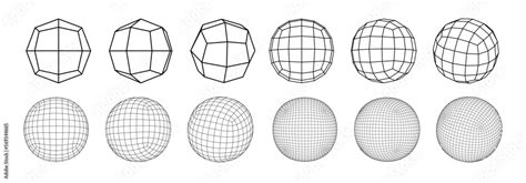 Wireframe Sphere With Different Structure Of The Grid Frame Png Abstract 3d Grid Design