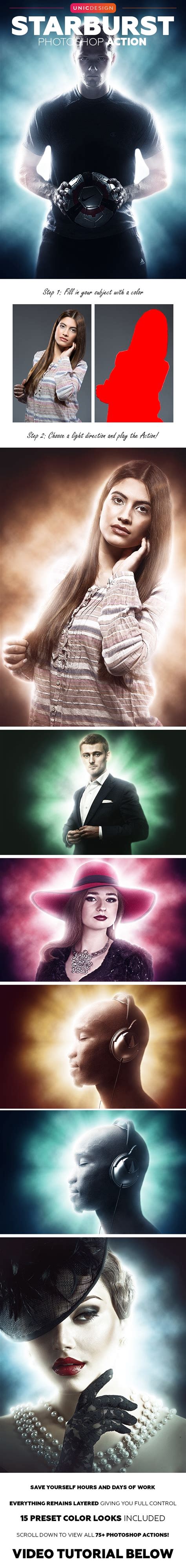 Starburst Photoshop Action Add Ons Graphicriver
