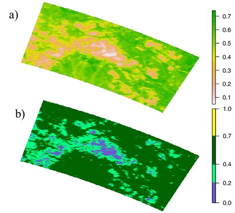 A Continuous Ndvi B Discrete Ndvi Classification Based On Defries