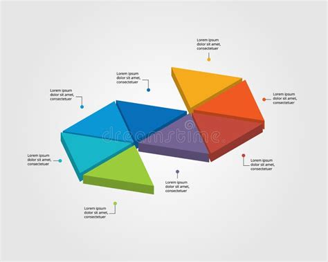 Triangle Chart Template For Infographic For Presentation For 8 Element Stock Vector