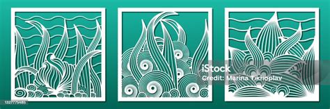 Cnc 플라즈마 절단을 위한 레이저 절단 패널 벽 예술 장식 룸 스크린 홈 장식 바다 잡초와 조개 수중 항해 패턴 금속 또는