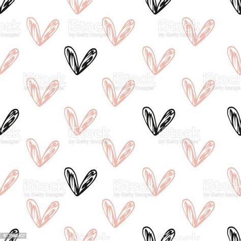 원활한 Handdrawn 마음 배경 브러시로 만든 패턴입니다 표현 로맨틱 그려진된 하트 손 경외감에 대한 스톡 벡터 아트 및 기타 이미지 Istock
