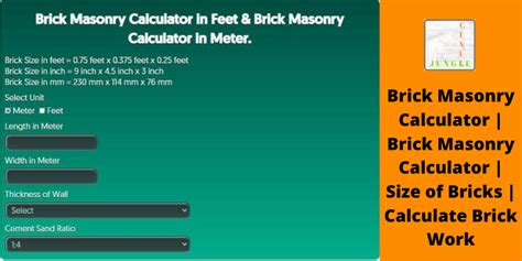 Brick Masonry Calculator Brick Masonry Calculator Size Of Bricks Calculate Brick Work