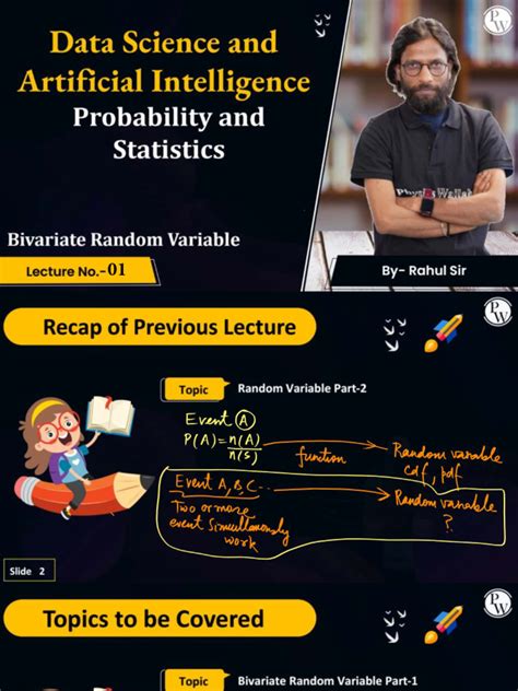 Bivariate Random Variable 01 Class Notes Pdf
