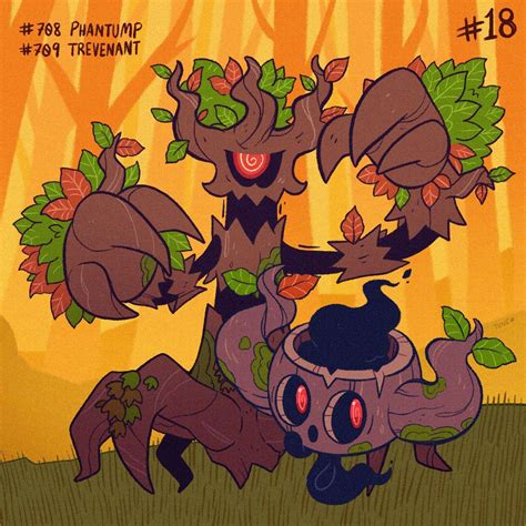 Phantump And Trevenant Pokemon Drawn By Tonestarr Danbooru