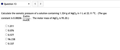 Calculate The Osmotic Pressure Of A Solution