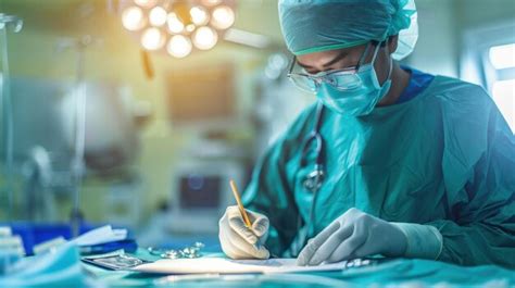 A Highresolution Medical Documentation Photo Showing A Surgeon Carefully Documenting A Surgical