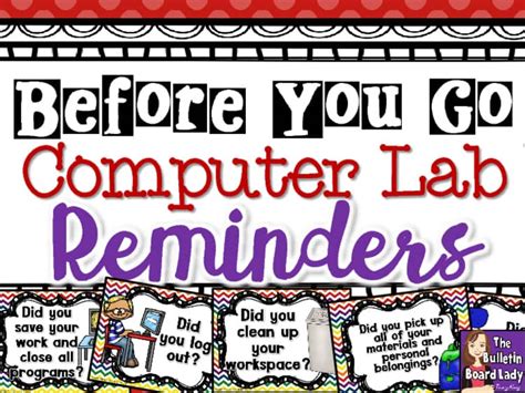 Computer Lab Before You Go Posters By The Bulletin Board Lady Tracy King