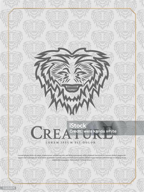 악마 호랑이 그림입니다 라인 아트 개념의 신화 생물 그림 로고 정체성 문신 티셔츠 디자인 카드 포스터 또는 벽지에 사용할 수