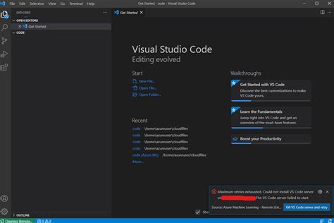 Vs Code Server Installation Error On Azure Machine Learning Cluster