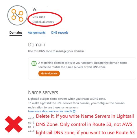 how to connect a domain with aws route 53 and aws lightsail by