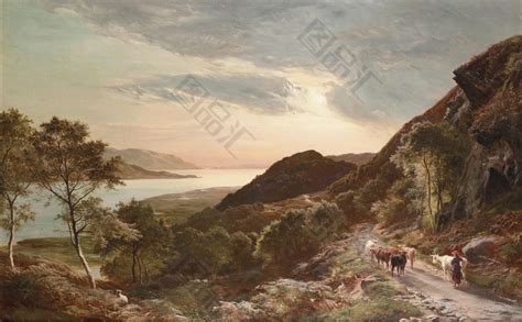 牧人与牛群风景油画 图品汇