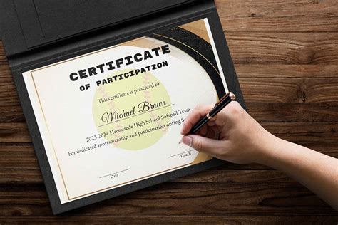 Editable Softball Certificate Template Printable Certificate Template