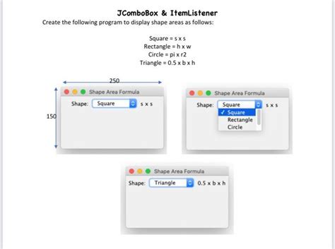 Solved Jcombobox And Itemlistener Create The Following Program