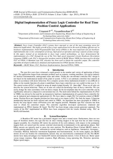 pdf digital implementation of fuzzy logic controller for real time