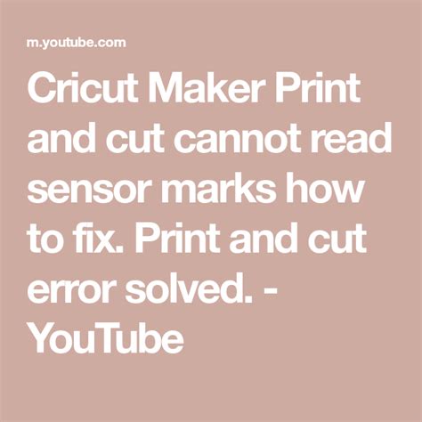 Cricut Maker Print And Cut Cannot Read Sensor Marks How To Fix Print And Cut Error Solved