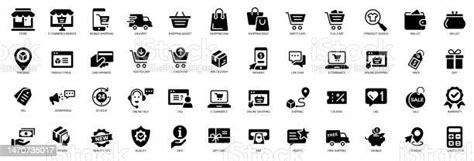 전자 상거래 쇼핑 아이콘을 설정합니다 온라인 쇼핑 아이콘 설정 및 지불 요소 벡터 그림 아이콘에 대한 스톡 벡터 아트 및 기타 이미지 아이콘 인터넷 상점 Istock