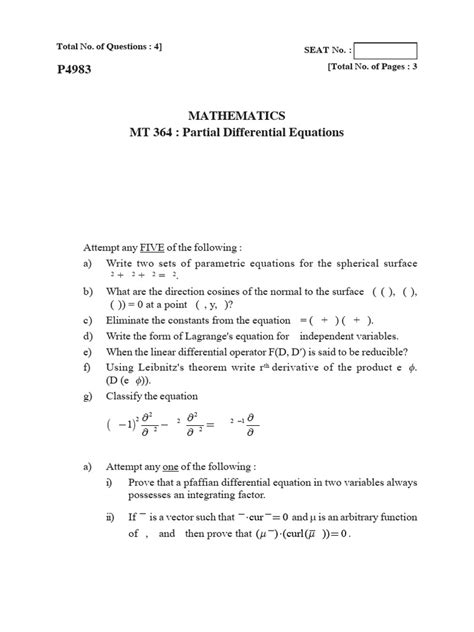 Pde Sem6 Pdf Equations Differential Equations