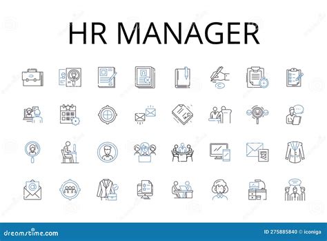 Hr Manager Line Icons Collection Marketing Director Sales Manager Project Manager Business