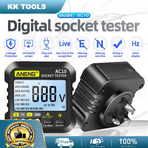 Digital Socket Tester Aneng Ac10 Household Plug Detector Polarity Phase Check Voltmeter Multi