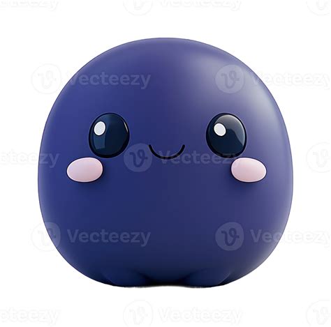 Cute Smiling Kawaii Blob Character With Round Eyes And Cheeks 65334671 Png