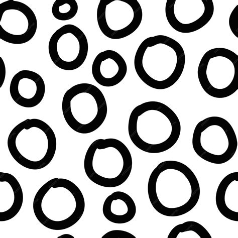 Premium Vector Abstract Geometric Seamless Pattern With Rings Circles Doodle Background