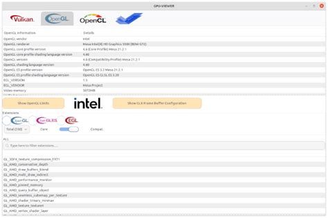 GPU Viewer GTK Tool To Show The D Graphics API Information Open Source Society Malta