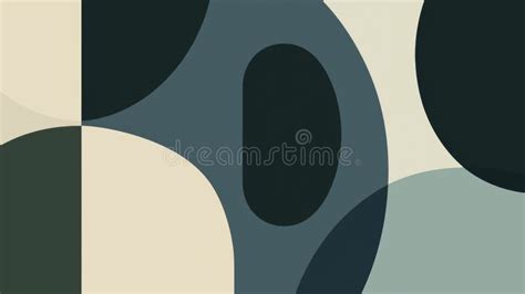 Modern Abstract Background Composition With Overlapping Rounded Shapes And Circles In Various