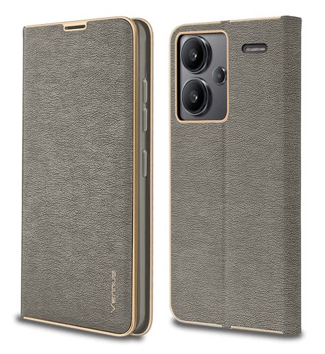 Etui Do Xiaomi Redmi Note 13 Pro Plus Eleganckie Zamykane Szare